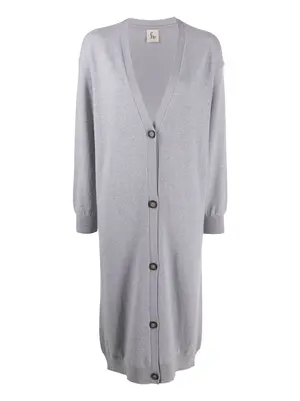 PAULA Button-up Cashmere Cardigan - Grey