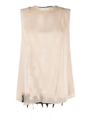 MAISON MARGIELA Cut-out Detail Sleeveless Blouse - Neutrals