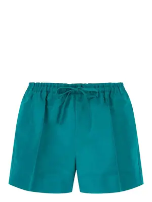 Valentino Garavani Drawstring-waist Pressed-crease Shorts - Green