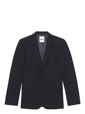 Sandro Single-breasted Wool Blazer - Bleus