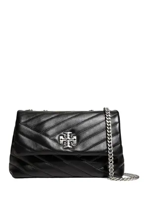 Tory Burch Tory Burch Kira Chevron Small Convertible Shoulder Bag Blk Rolled Nickel