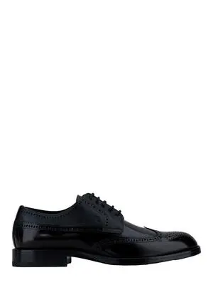 TOD'S Lace-up Leather Wingtip Shoes - Black