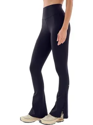 Splits59 Raquel High-waist Flare Leggings With Split Hem - Black