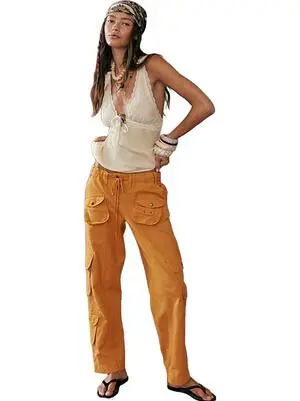 Free People We The Free Tahiti Cargo Pants - California Poppy