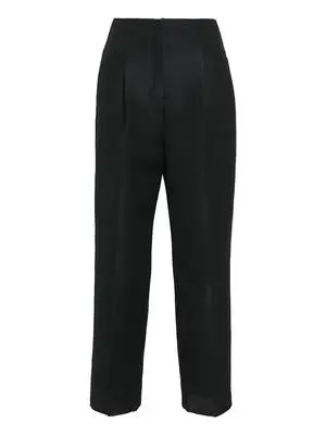 Roberto Cavalli Wool And Mohair-blend Straight-leg Pants - Black