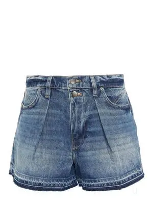 FRAME Pleated Denim Shorts
