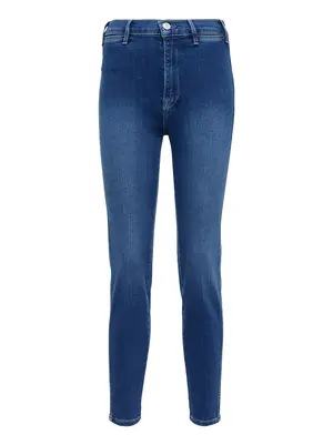 FRAME Le Sylvie Crop High-rise Slim Jeans - Blue
