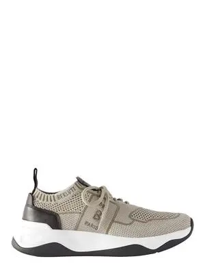Berluti Shadow Leather-trimmed Mesh Sneakers - Neutrals