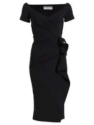Chiara Boni La Petite Robe Silveria Draped Off-the-shoulder Dress - Black