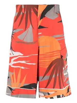 Palm Angels Graphic-print Cargo Shorts - Red