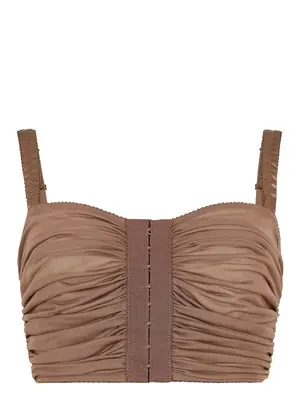 Dolce & Gabbana Draped Crop Top - Brown