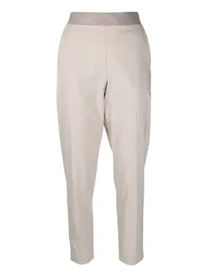 LE TRICOT PERUGIA Contrast-waist Tapered Trousers - Neutrals