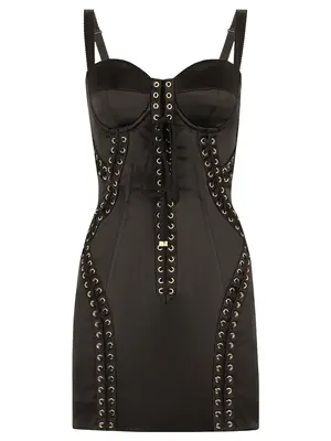Dolce & Gabbana Lace-up Mini Dress - Black
