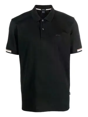 BOSS Stripe-trimmed Polo Shirt - Black