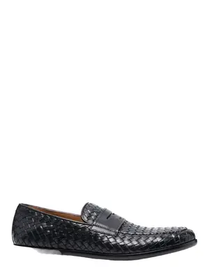 DOUCAL'S Woven Leather Loafers - Blue
