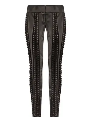Dolce & Gabbana Faux-leather Lace-up Trousers - Black