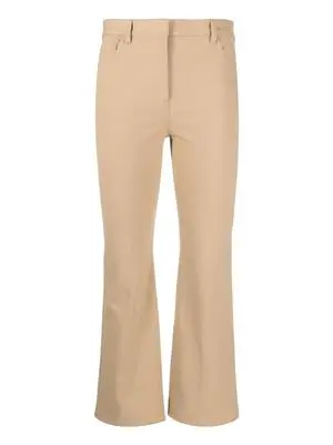 Theory Mid-rise Cropped Trousers - Brown