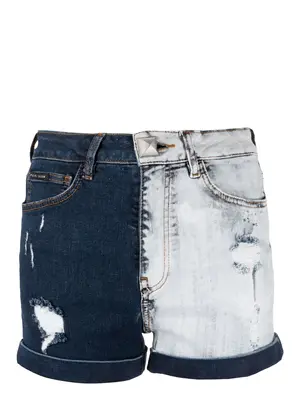 PHILIPP PLEIN Philipp Plein Two-Tone Denim Shorts