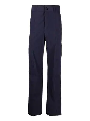 FERRAGAMO Multi-pocket Seersucker Trousers - Blue