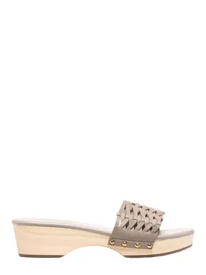 ANCIENT GREEK SANDALS Interwoven Leather Clogs - Grey