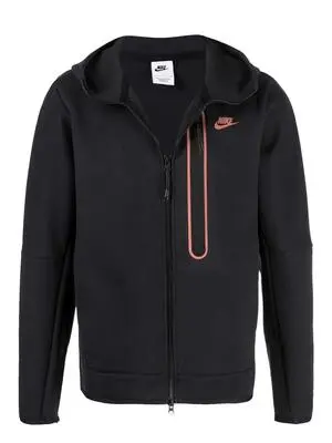 Nike Logo-print Zip Up Jacket - Black