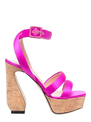 SERGIO ROSSI Antonia Satin Sandals - Pink