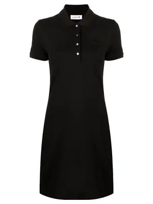 Lacoste Logo-patch Polo Dress - Black