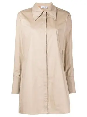ANINE BING Tiffany Cotton Shirt Dress - Neutrals