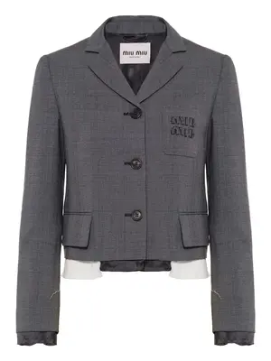 Miu Miu Single-breasted Blazer - Grey
