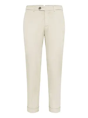 Brunello Cucinelli Tapered-leg Chino Trousers - Neutrals