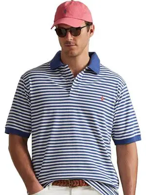 Ralph Lauren Striped Mesh Polo Shirt - Old Royal/white