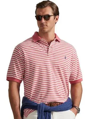 Ralph Lauren Striped Mesh Polo Shirt - Red Sky/white