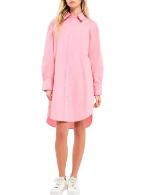 English Factory English Factory Classic Collared Shirtdress Pink
