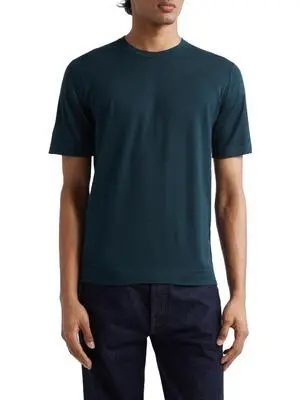 John Smedley Lorca Crewneck T-shirt Rainforest