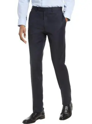 Jb Britches JB Britches Flat Front Stretch Wool Trousers Navy
