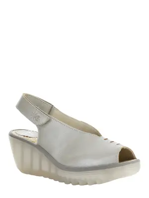 Fly London Fly London Yeay Peep Toe Sandal 008 Silver Borgogna