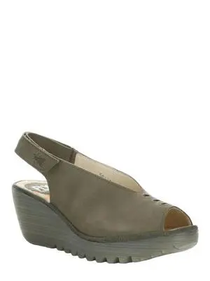 Fly London Fly London Yeay Peep Toe Sandal Khaki Cupido