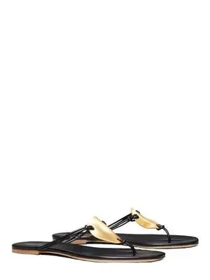 Tory Burch Patos Leather Sandal - Perfect Black/gold