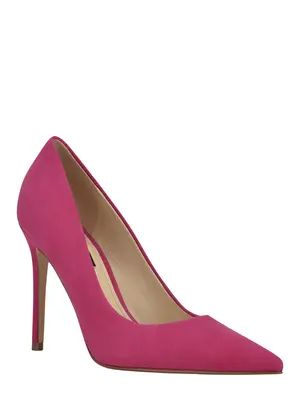 Nine West Nine West Pointed-Toe Pump Neon Pink Suede
