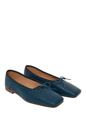 MANSUR GAVRIEL Square Toe Ballerina Dark Peacock