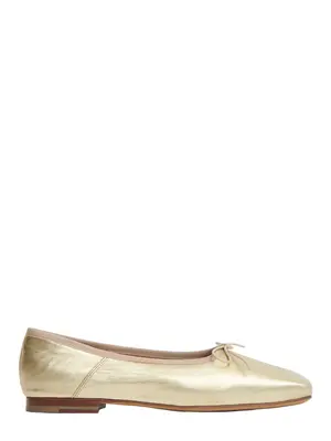 MANSUR GAVRIEL Square Toe Ballerina Gold