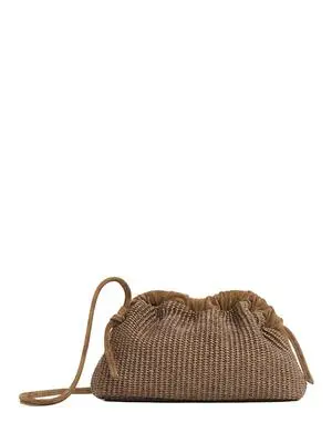 MANSUR GAVRIEL Mini Cloud Clutch - Anise Raffia/anise Suede