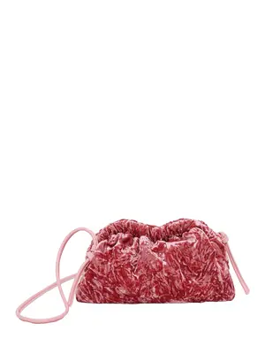 MANSUR GAVRIEL Mini Cloud Clutch Flamingo Crushed Velvet