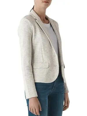 Whistles Slim Knit Blazer - Gray