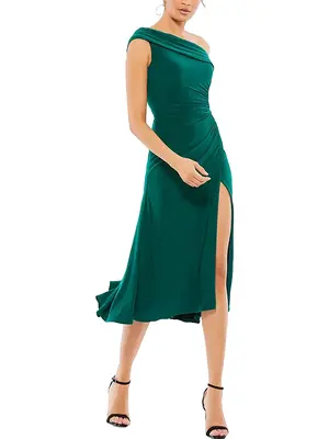Mac Duggal Ieena Collection Asymmetrical Dress - Emerald