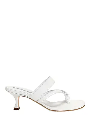 Manolo Blahnik Susa 50 Leather Sandal - Medium Cream