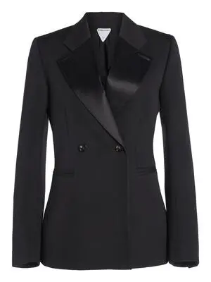 Bottega Veneta Double-breasted Wool Blazer - Black