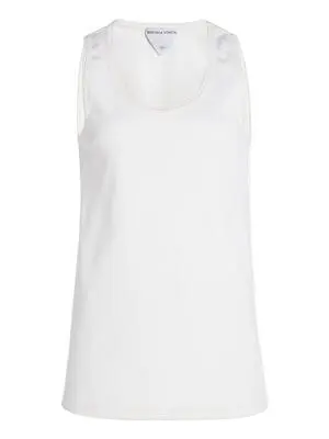 Bottega Veneta Ribbed Cotton Tank Top - Neutral