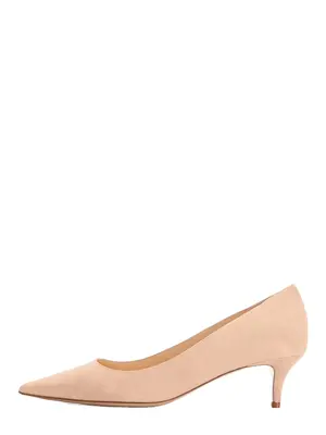 Marion Parke Classic Suede Kitten Heel Pumps Pink