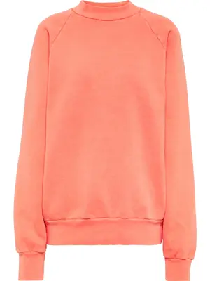 LES TIEN Cotton Fleece Mockneck Sweatshirt - Pink